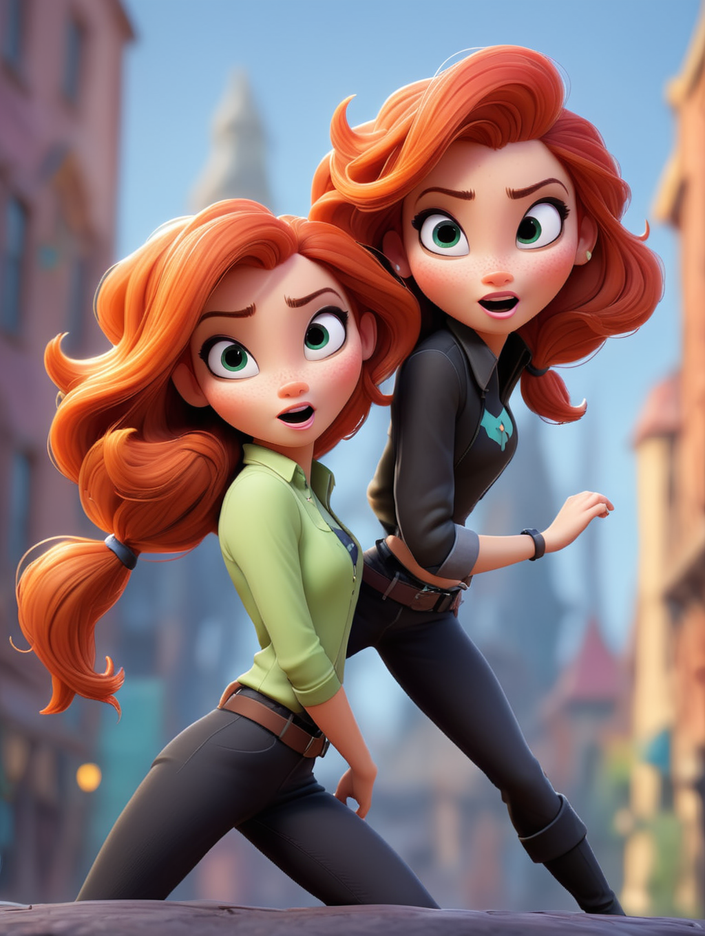 Premium Free Ai Images Redhead Girl Action Pose
