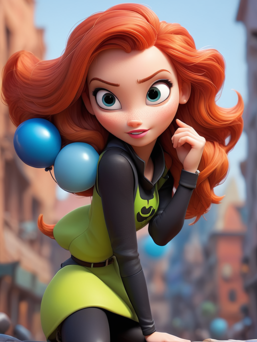 Premium Free Ai Images Redhead Girl Action Pose