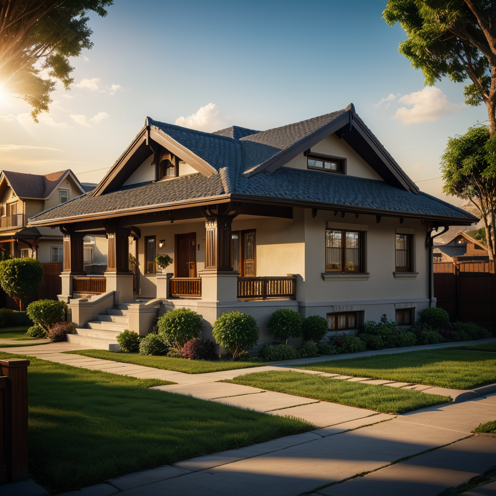 Premium Free ai Images | advanced floor architectural bunglow situated ...