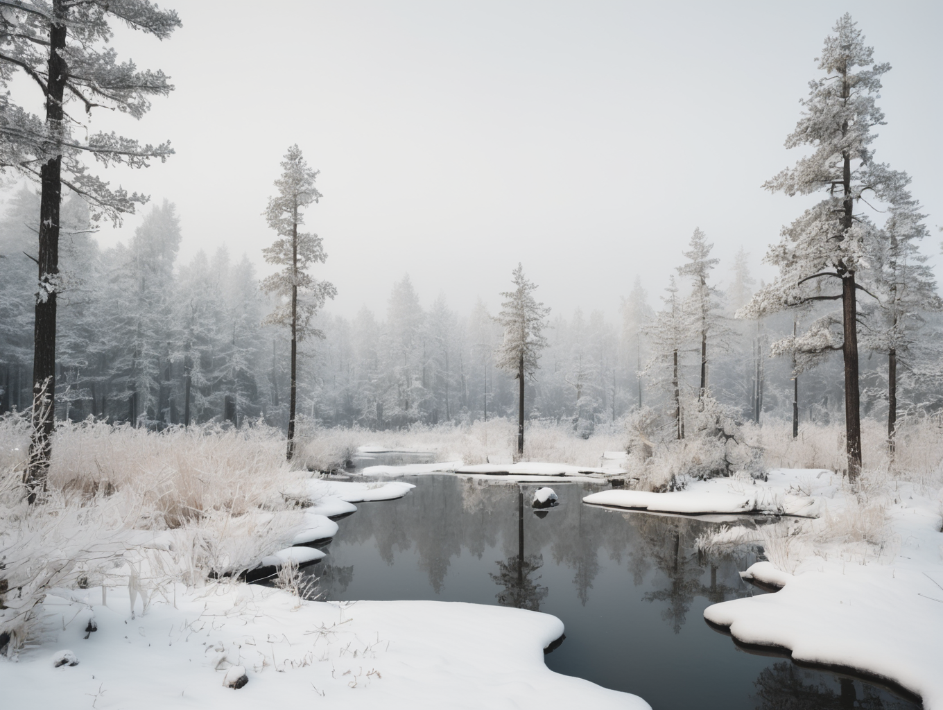 Premium Free ai Images | winter ecosystem