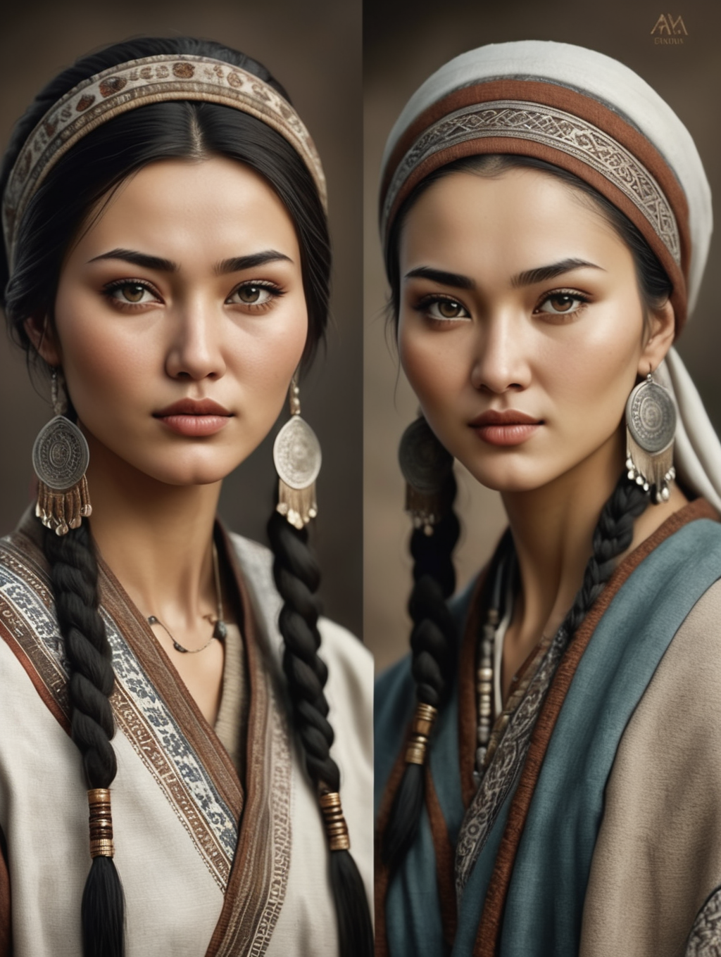 Premium Free ai Images | realistic turkic women