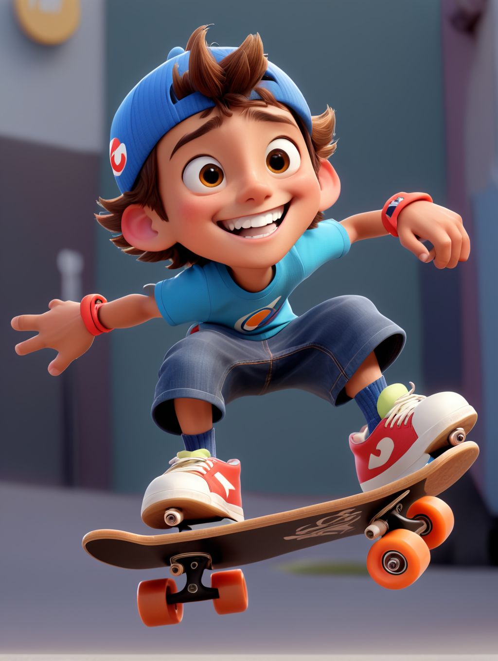 Premium Free ai Images | anime skateboarder character rolling and laughing
