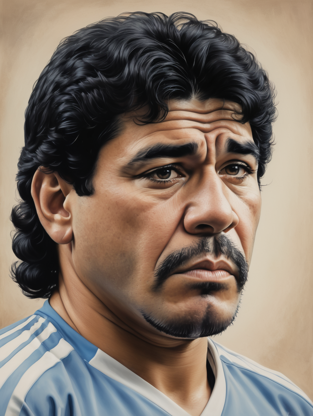Premium Free ai Images | realistic potrait of diego maradona