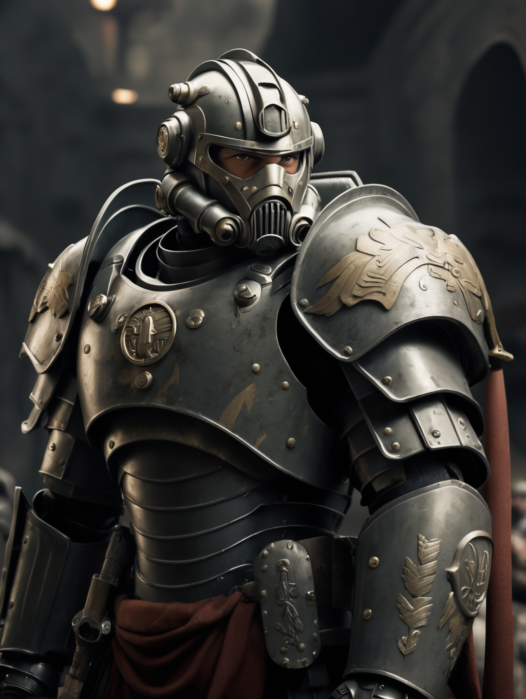 Premium Free ai Images | fallout style roman soldier power armor