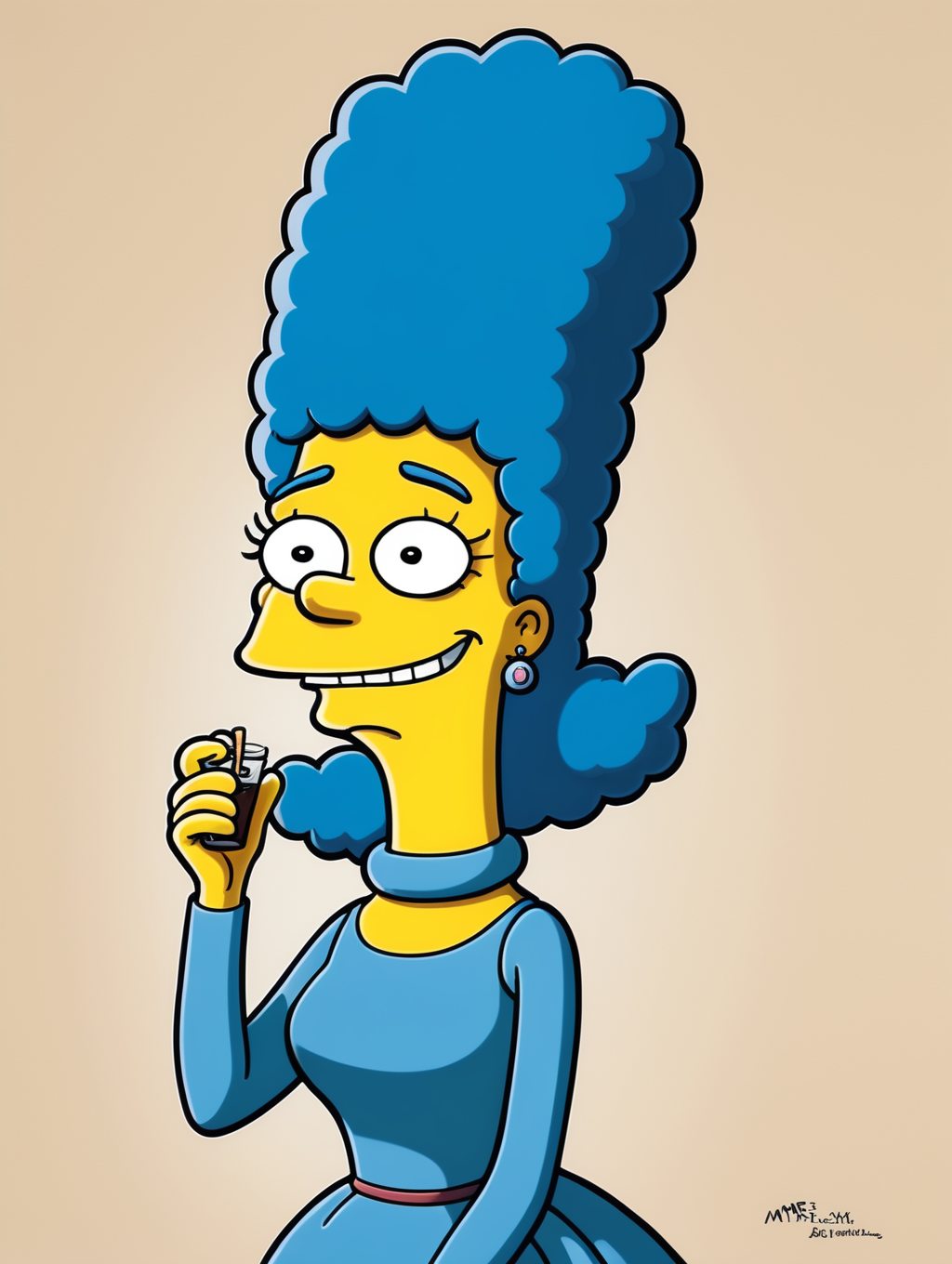 Premium Free ai Images | marge simpson drawn by matt groening