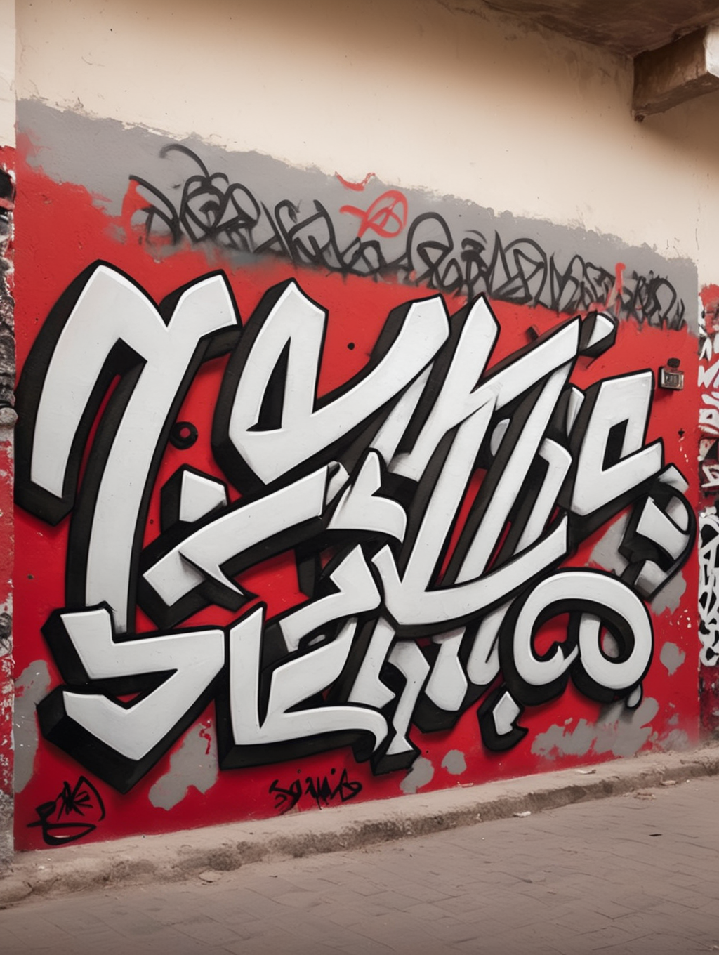 Premium Free ai Images | write on wall el assima with graffiti style ...