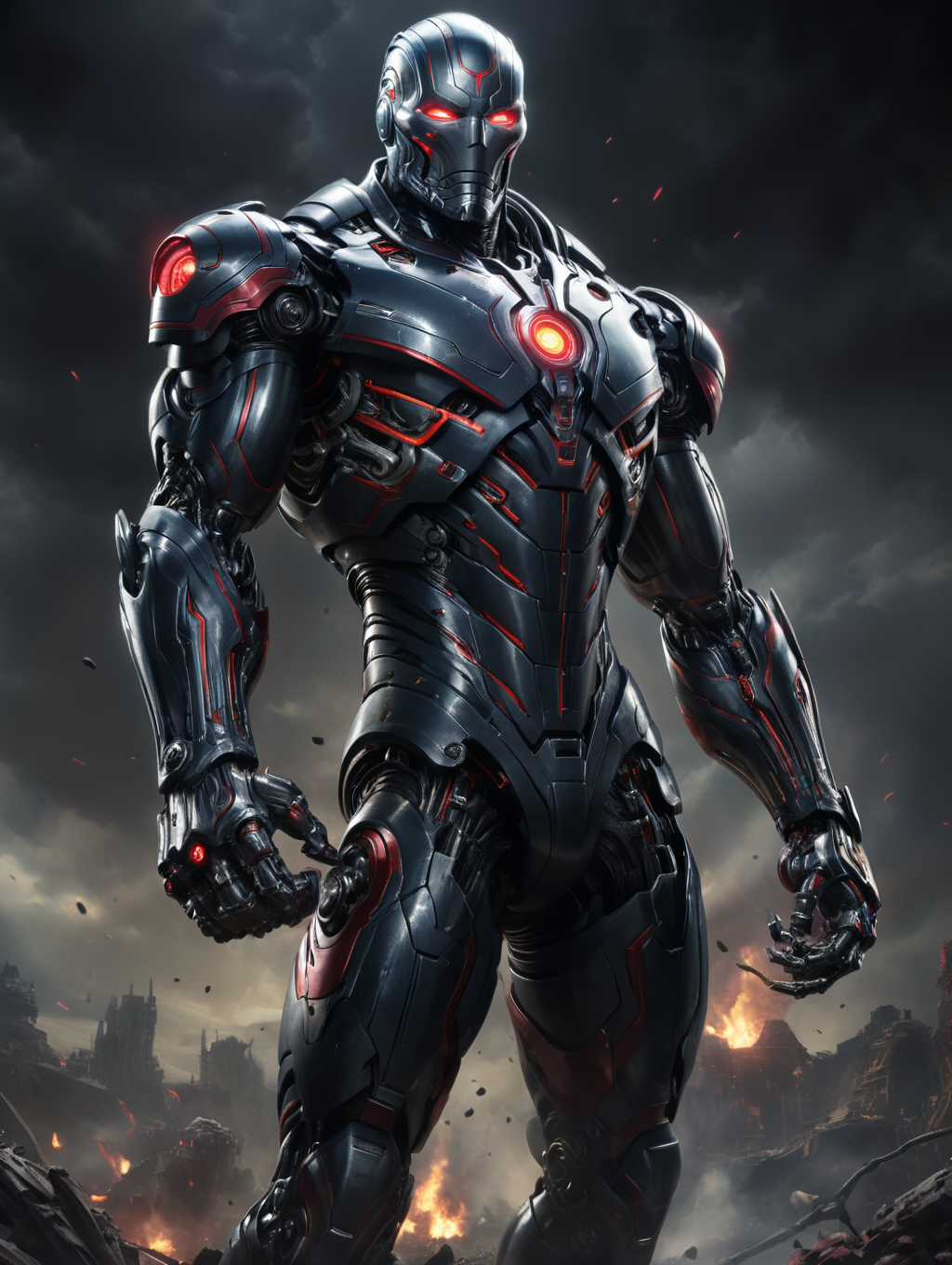 Premium Free ai Images | ultron from avengers and viktor from league of ...