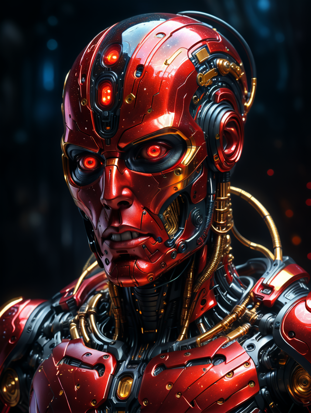 Premium Free ai Images | cyborgtech cyberpunk humanoid being made of ...