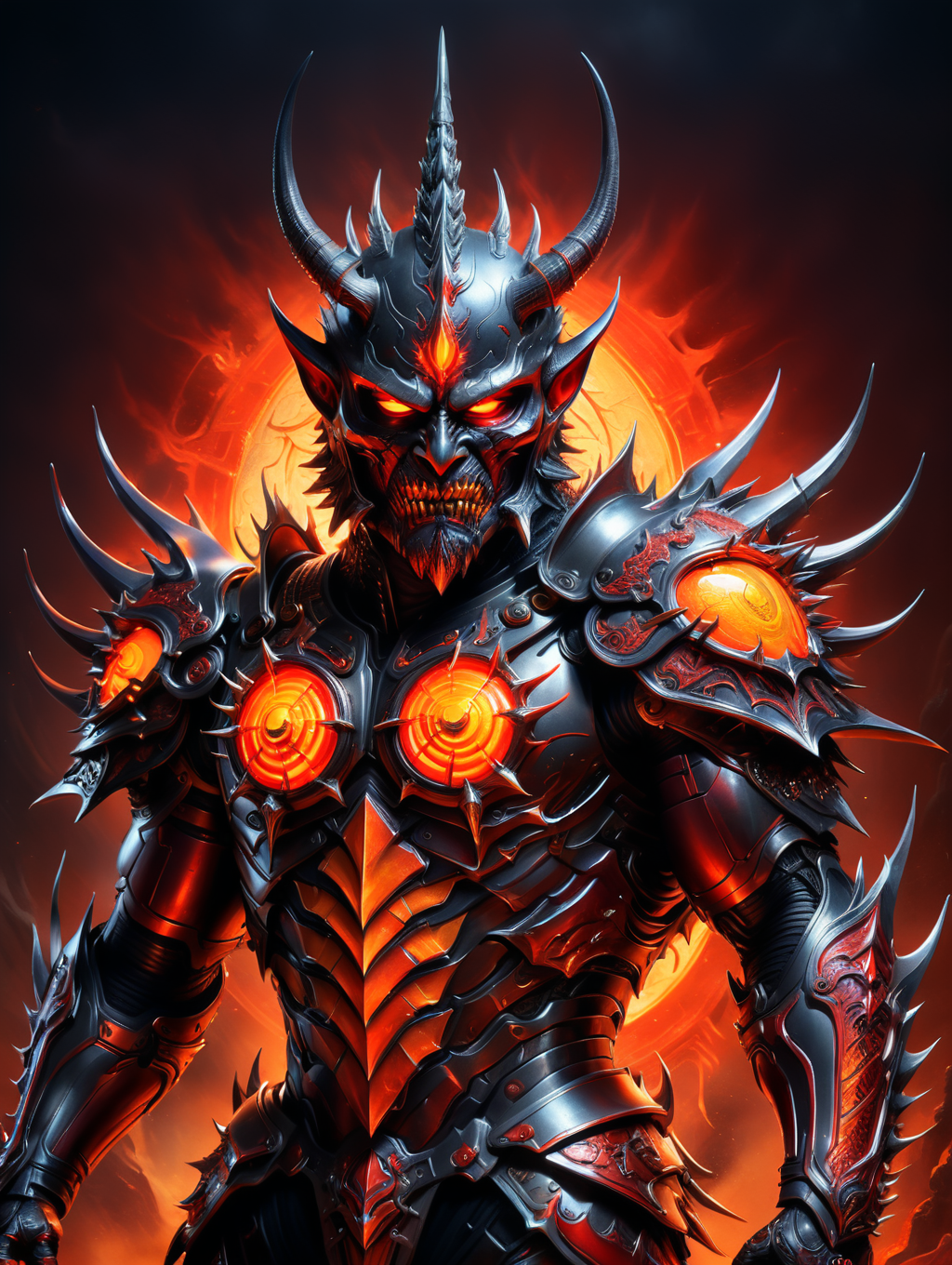 Premium Free ai Images | full body art illustration of hellish winged ...