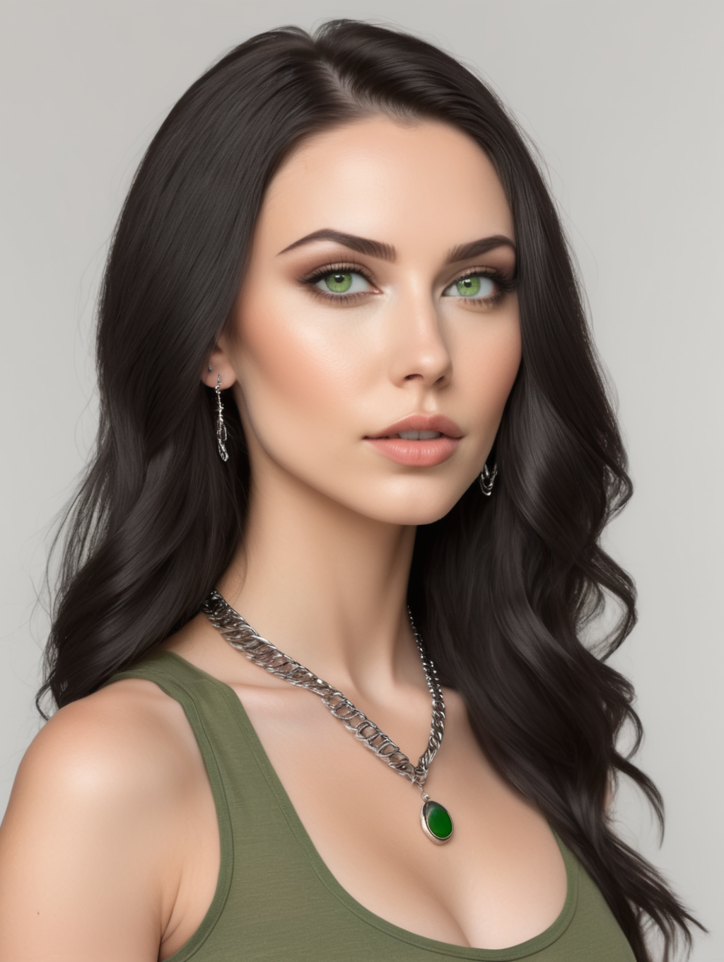 Premium Free ai Images | profile of attractive caucasian woman very ...