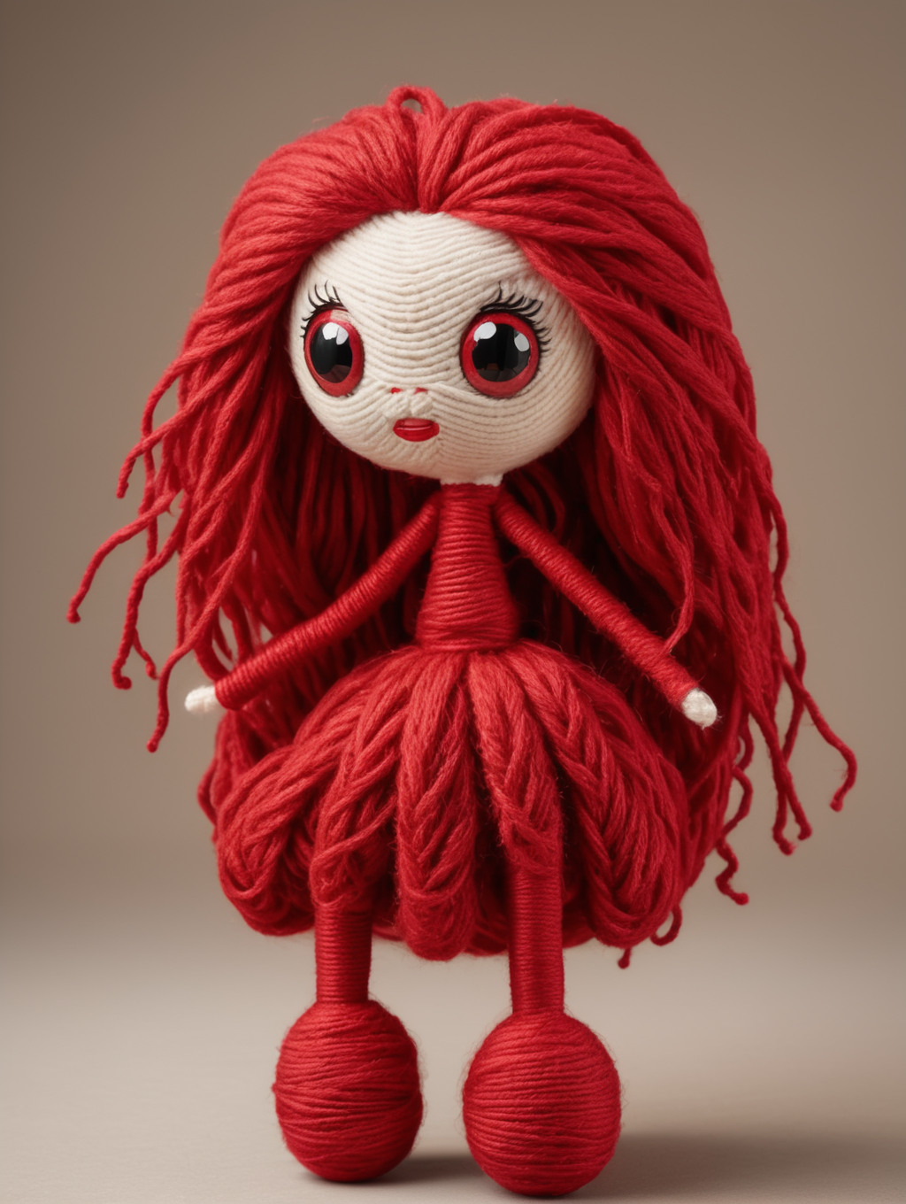 Premium Free ai Images | creature made entirely of red yarn body is ...