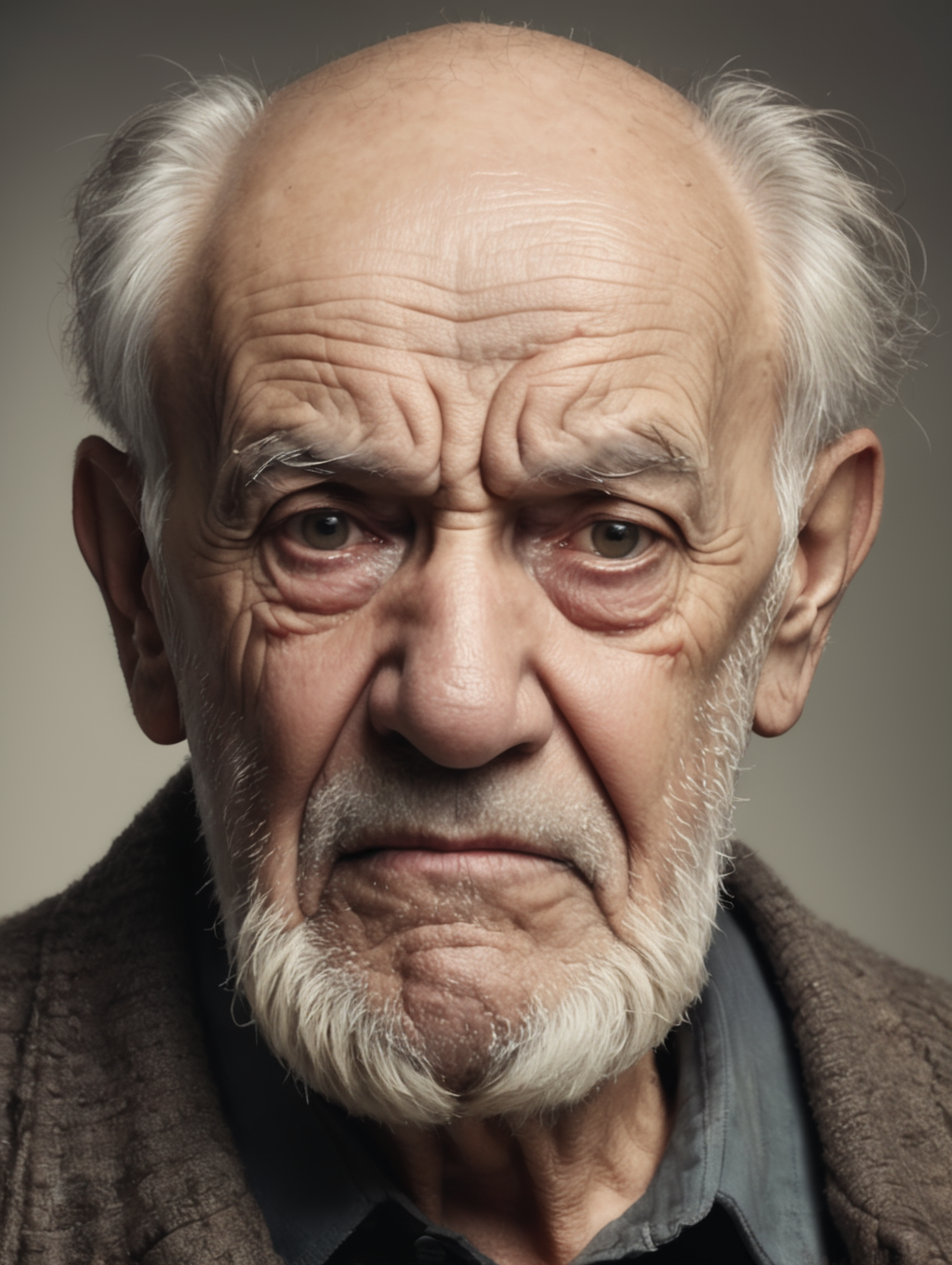 Premium Free ai Images | face of an old man with drooping mouth on left ...