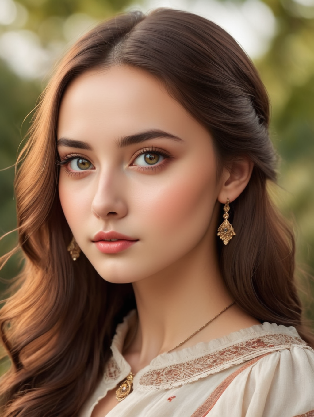 Premium Free ai Images | georgian era twenty year old pretty girl with ...