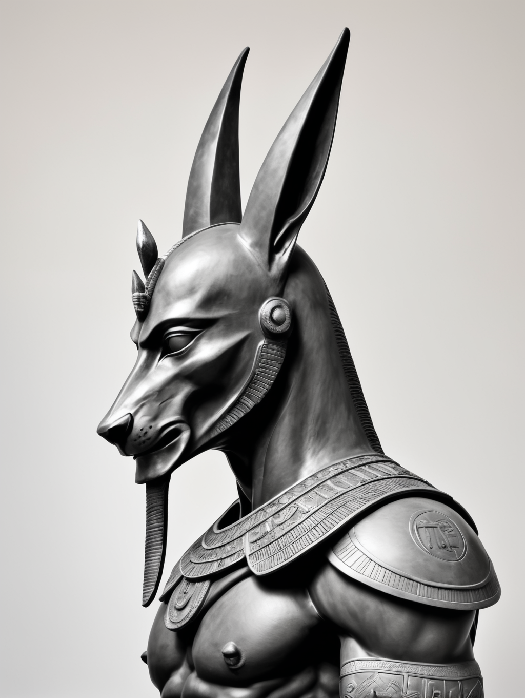 Premium Free ai Images | anubis statue side view long nose upper body ...