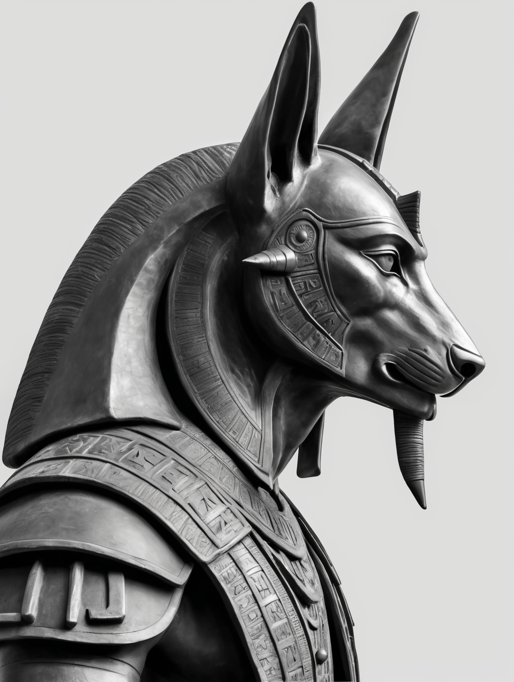 Premium Free ai Images | anubis statue side view long nose upper body ...
