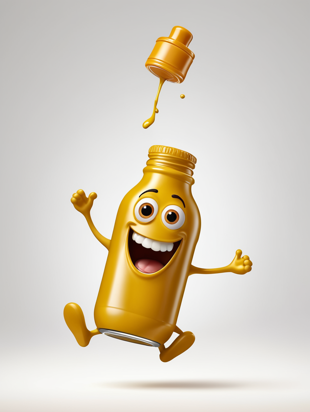 Premium Free ai Images | realistic happy mustard bottle with squeeze ...
