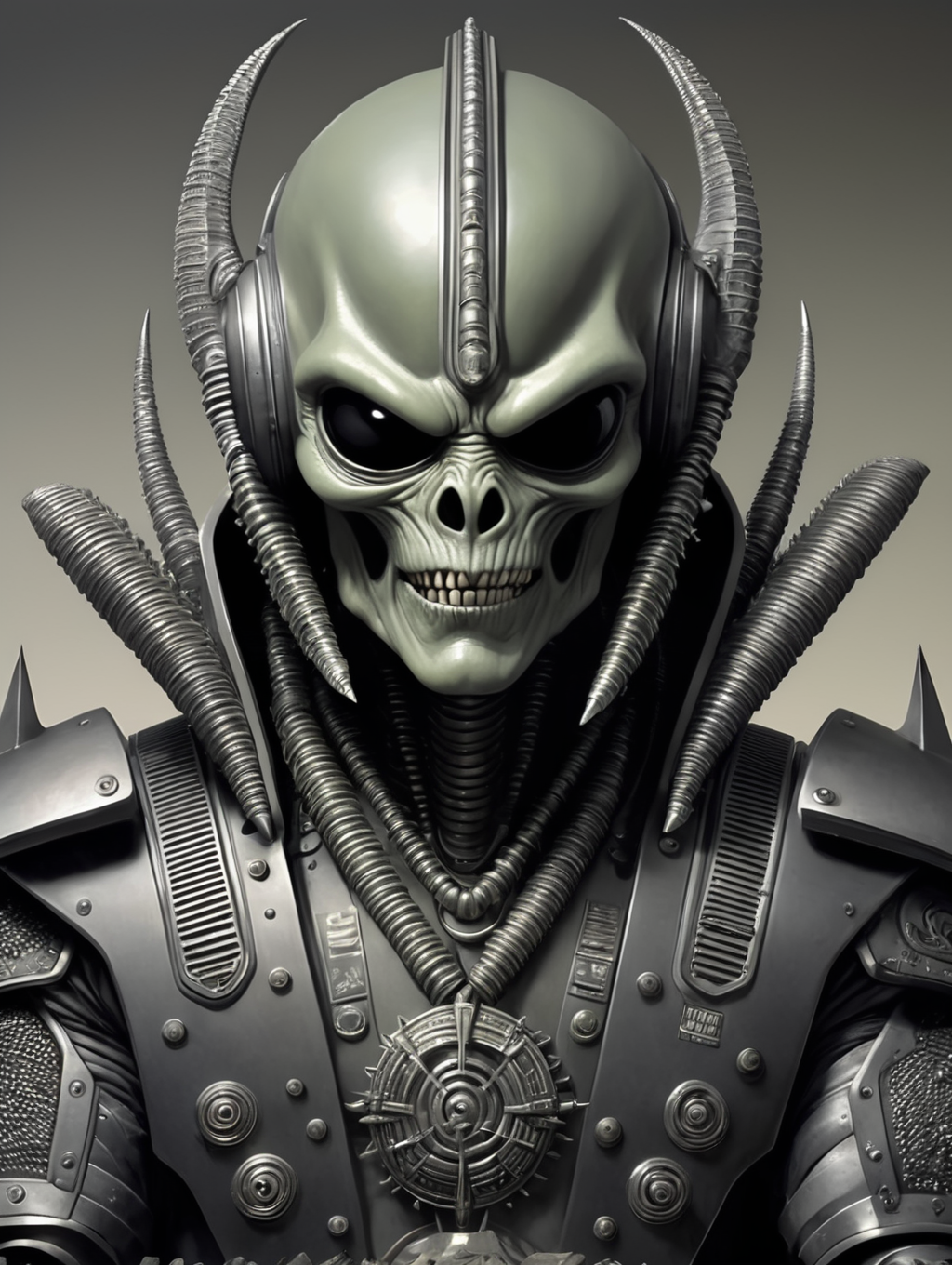 Premium Free ai Images | dj alien heavy metal metal alien picos de metal