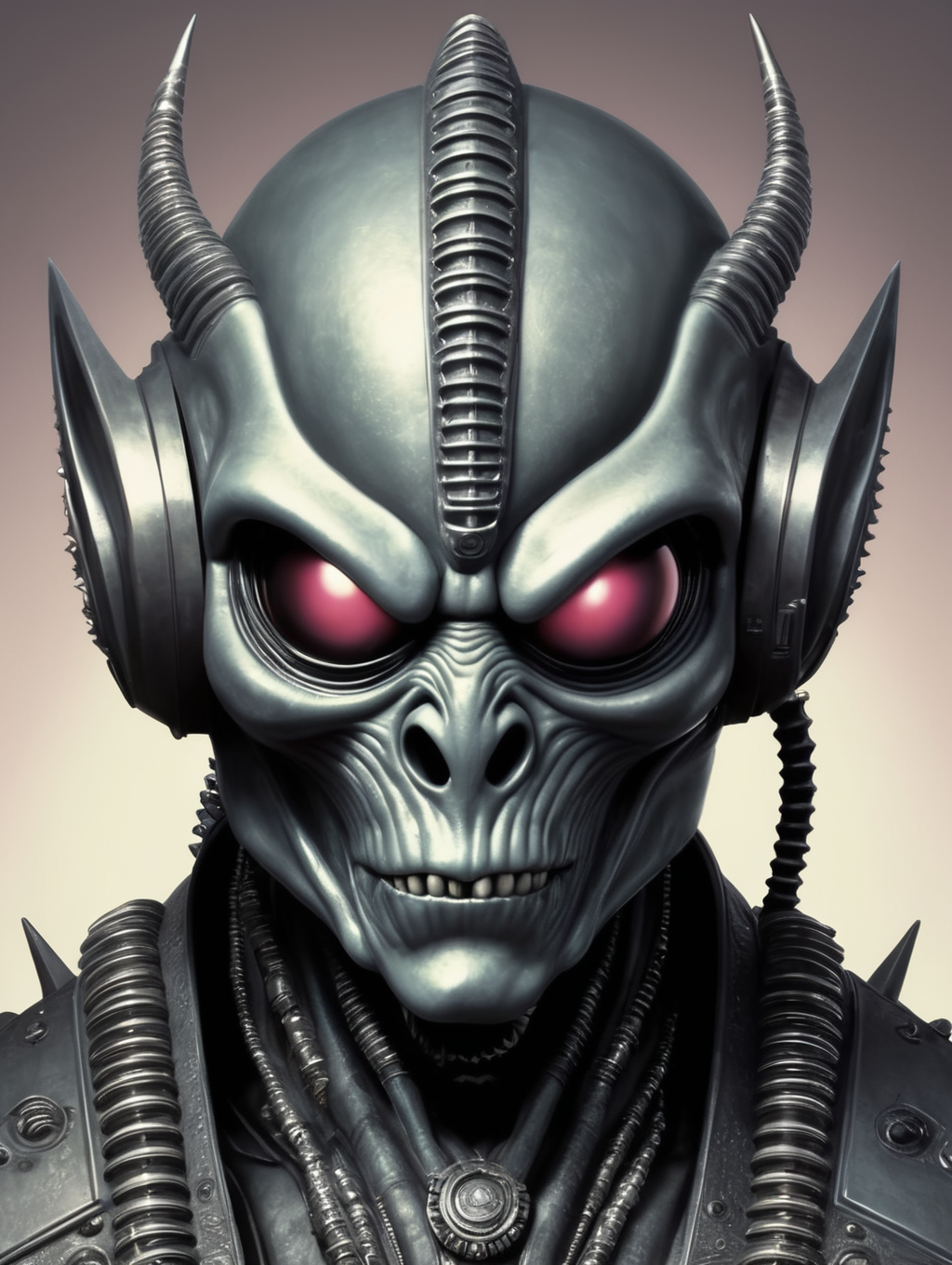 Premium Free ai Images | dj alien heavy metal metal alien picos de metal
