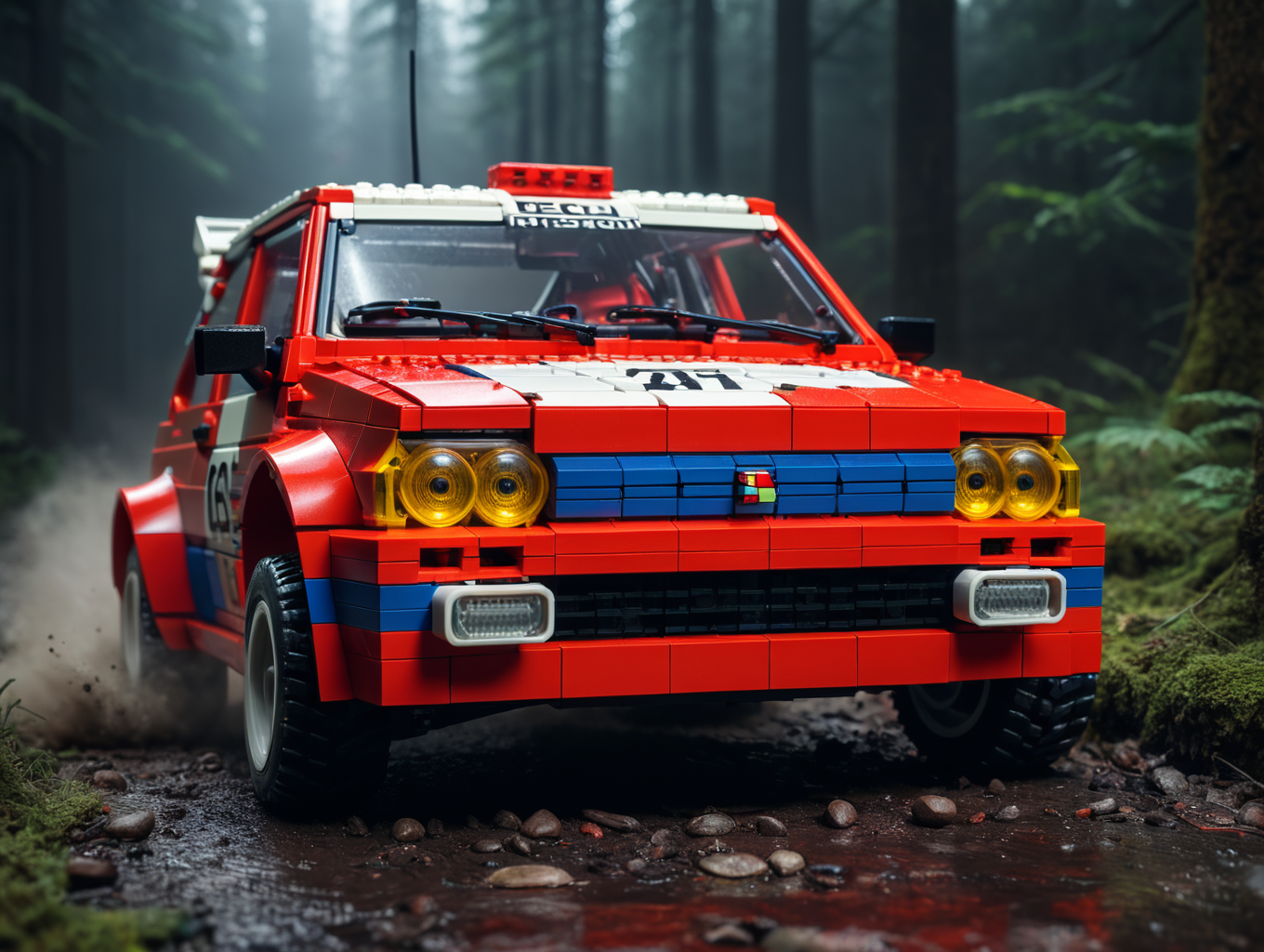 Premium Free ai Images | lego peugeot rallye red full view