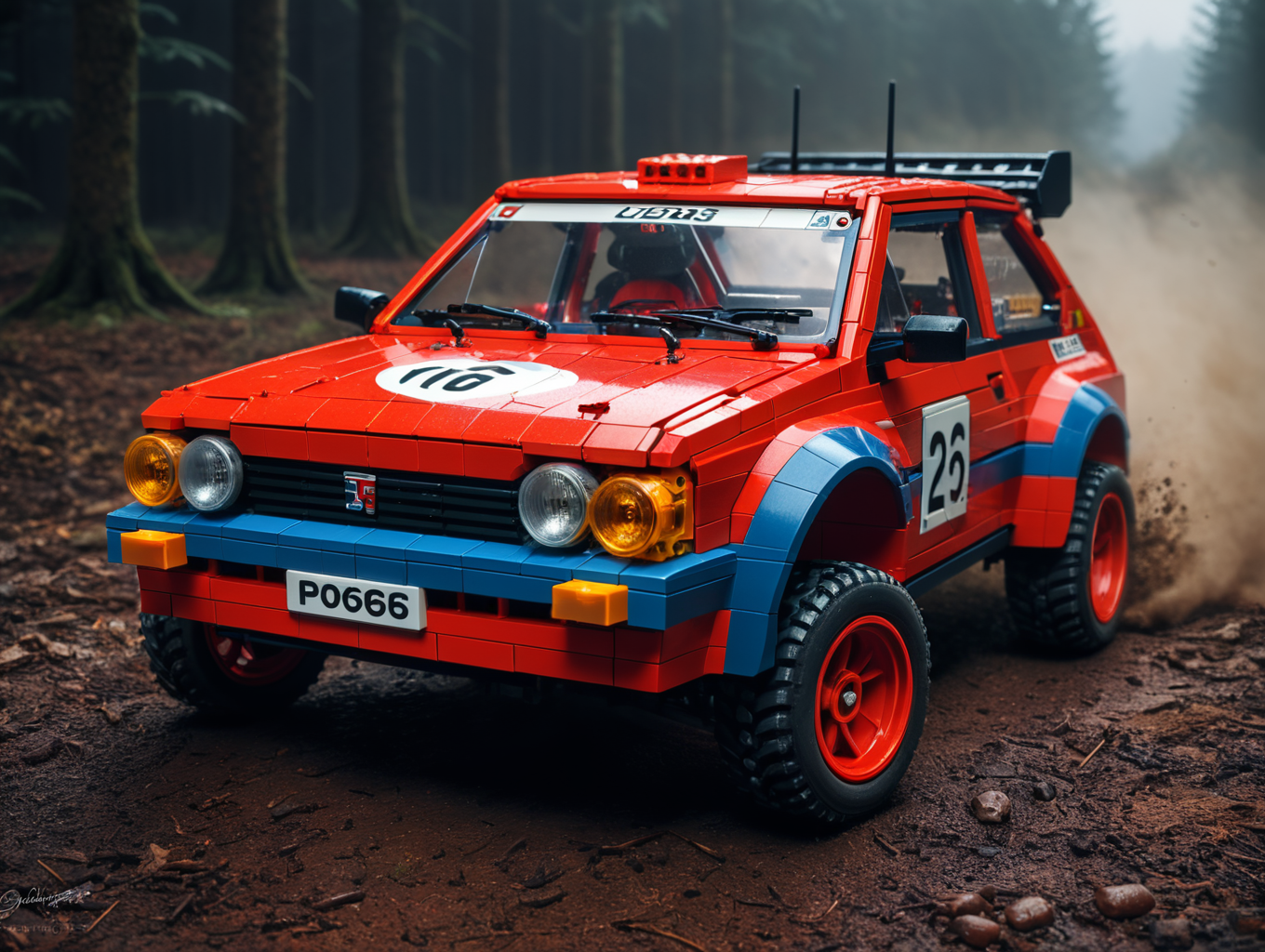Premium Free ai Images | lego peugeot rallye red full view