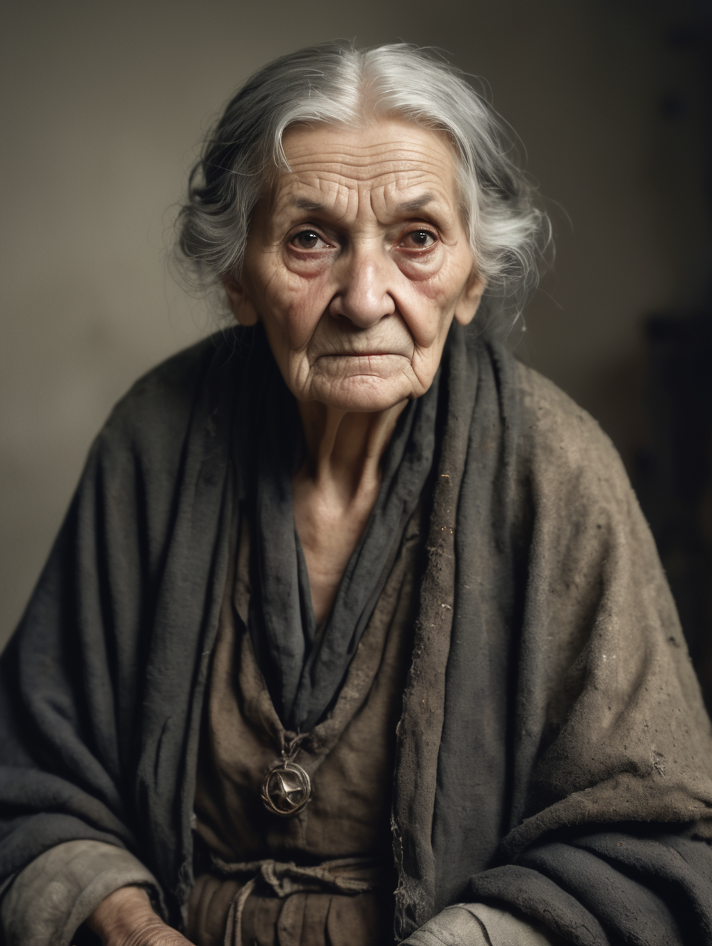 Premium Free ai Images | old woman witch front facing portrait ...