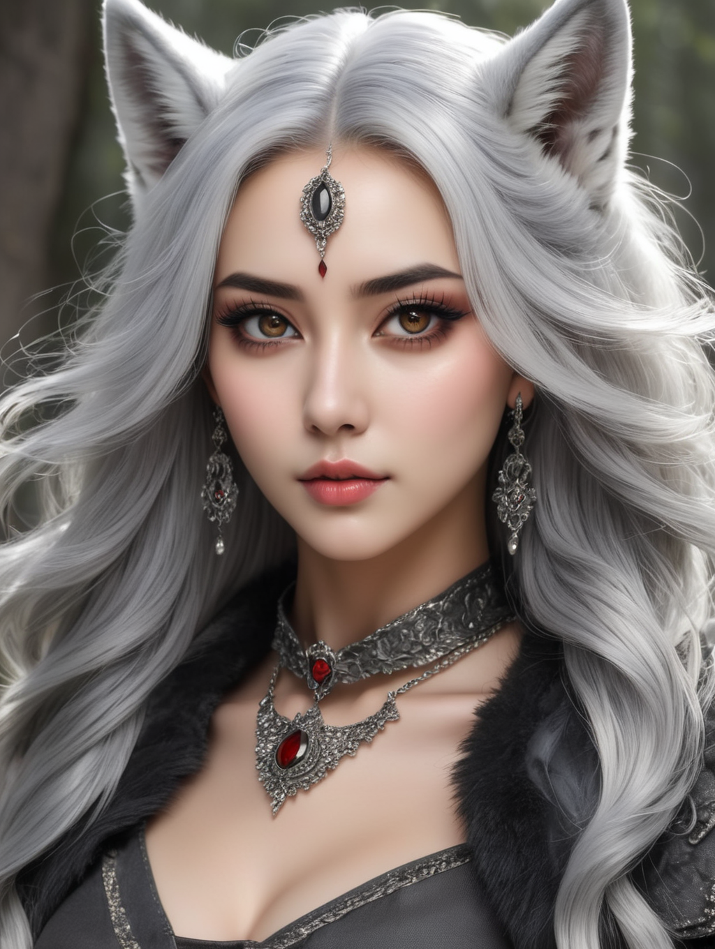 Premium Free ai Images | loona is hellhound with wolf like appearance ...