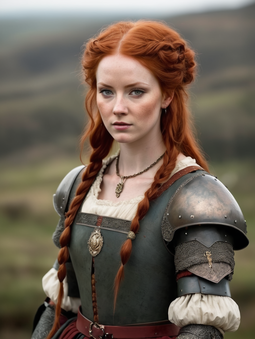 Premium Free ai Images | scottish princess from the th century red hair ...