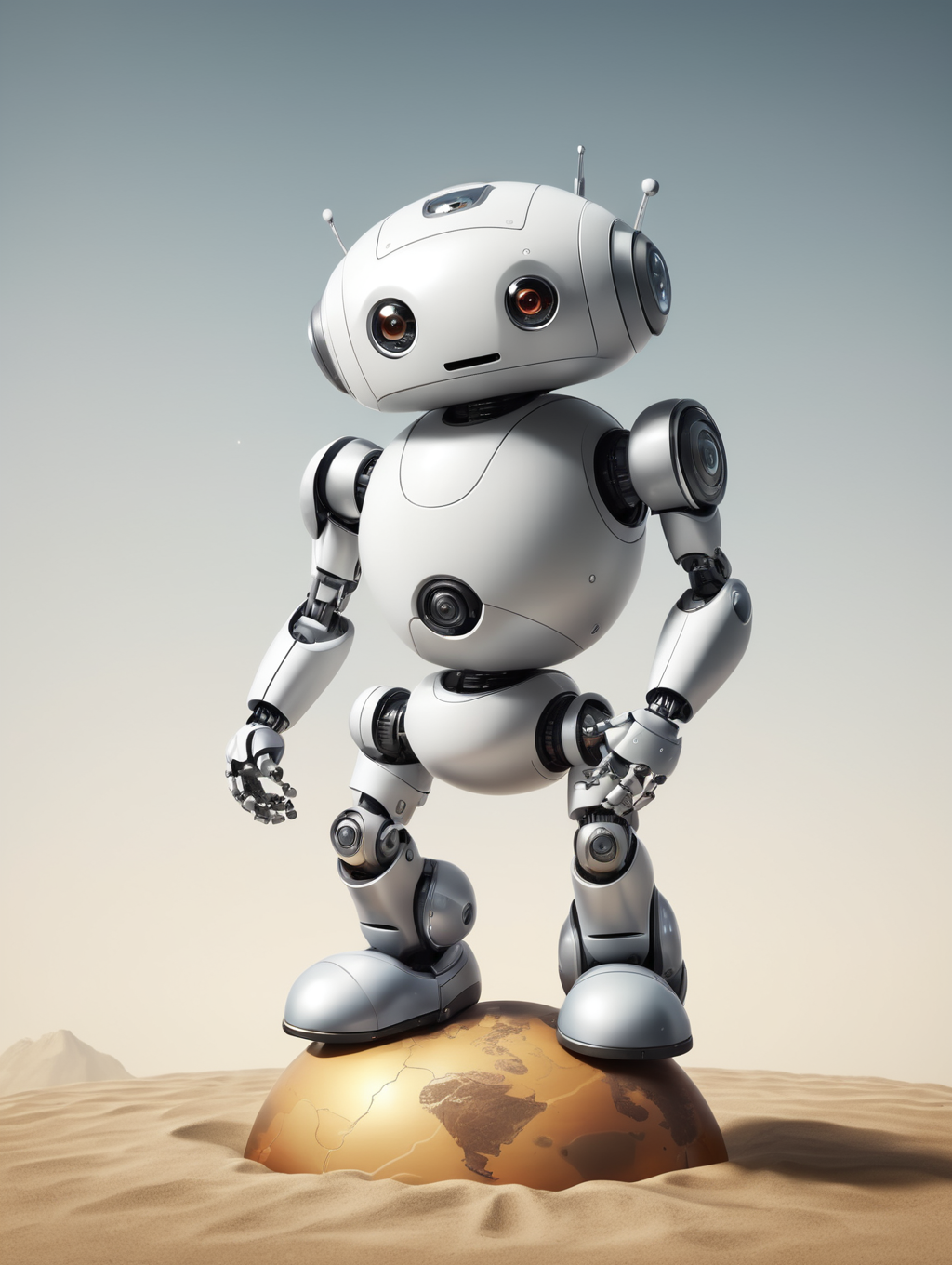 Premium Free ai Images | cute robot standing with two feets on the ...
