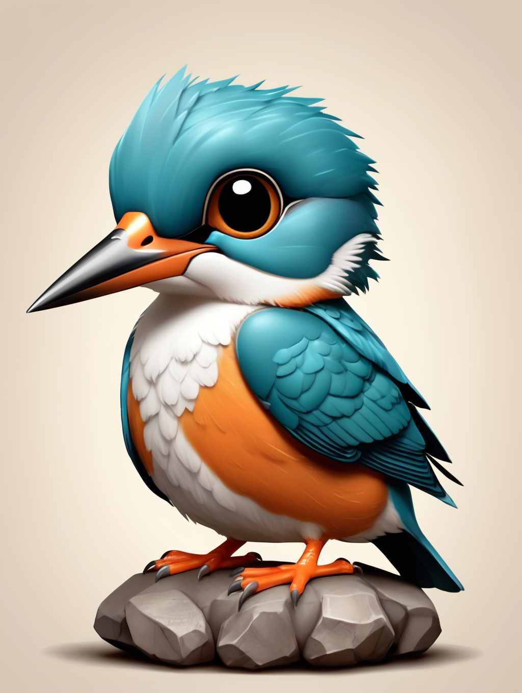 Premium Free ai Images | cute kingfisher full view chibi style disney ...
