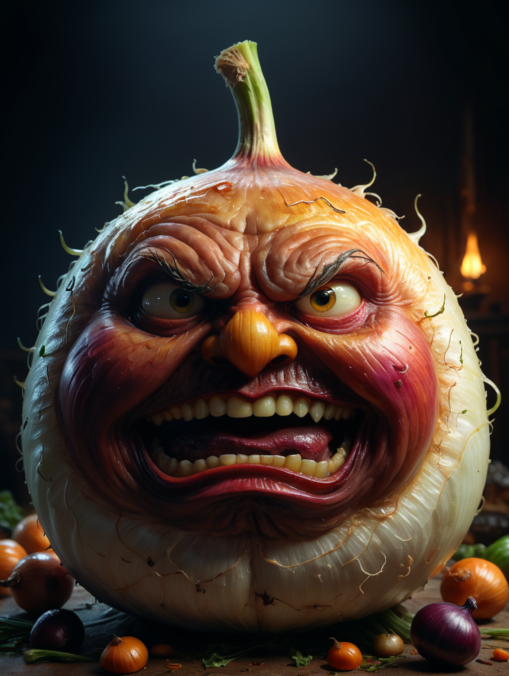 Premium Free ai Images | fat evil onion