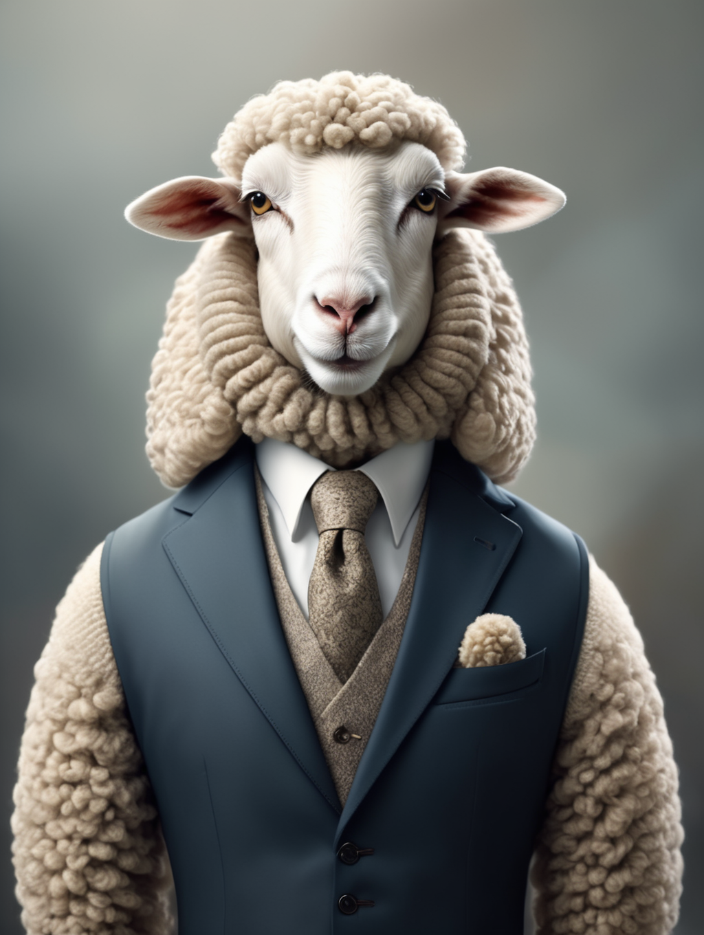 Premium Free ai Images | gentleman sheep