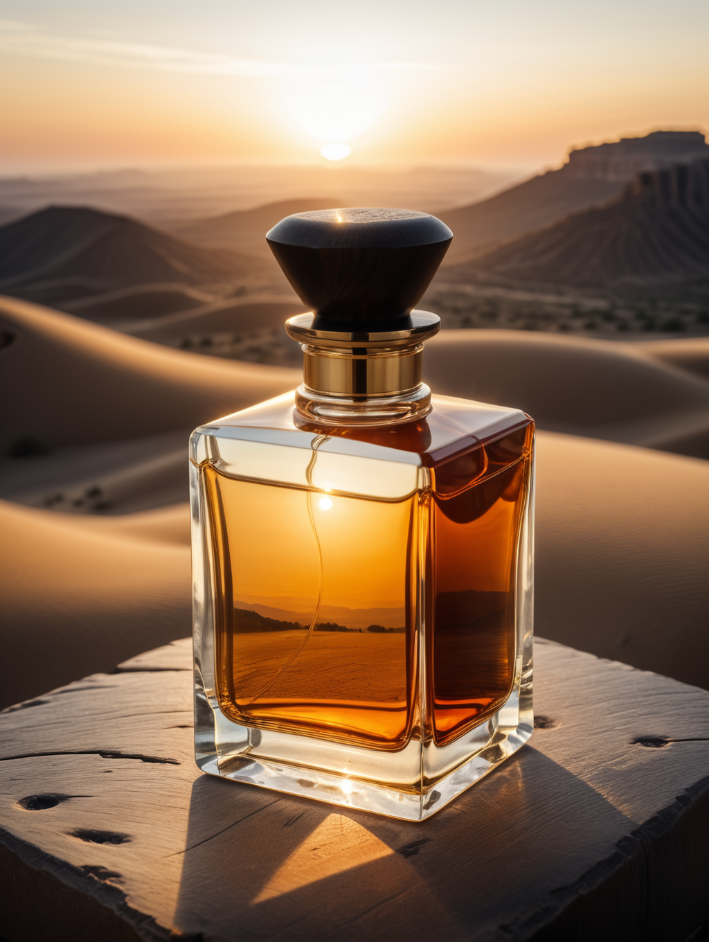 Premium Free ai Images | perfume bottle plain square with amber tinge ...