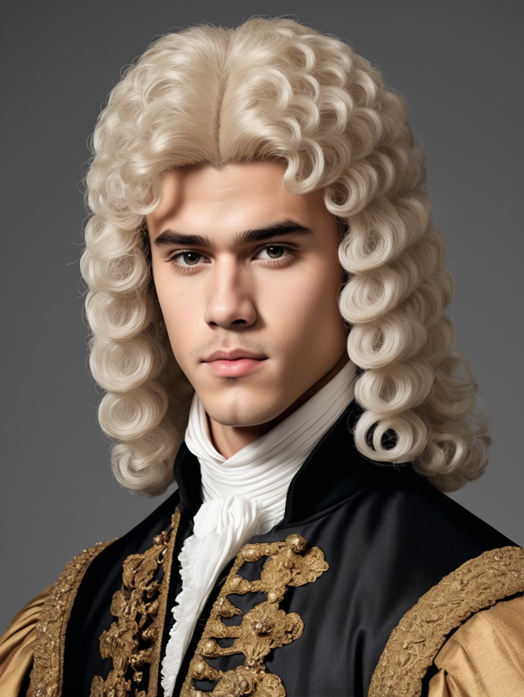 Premium Free ai Images | justin bieber wearing th century wig like ...