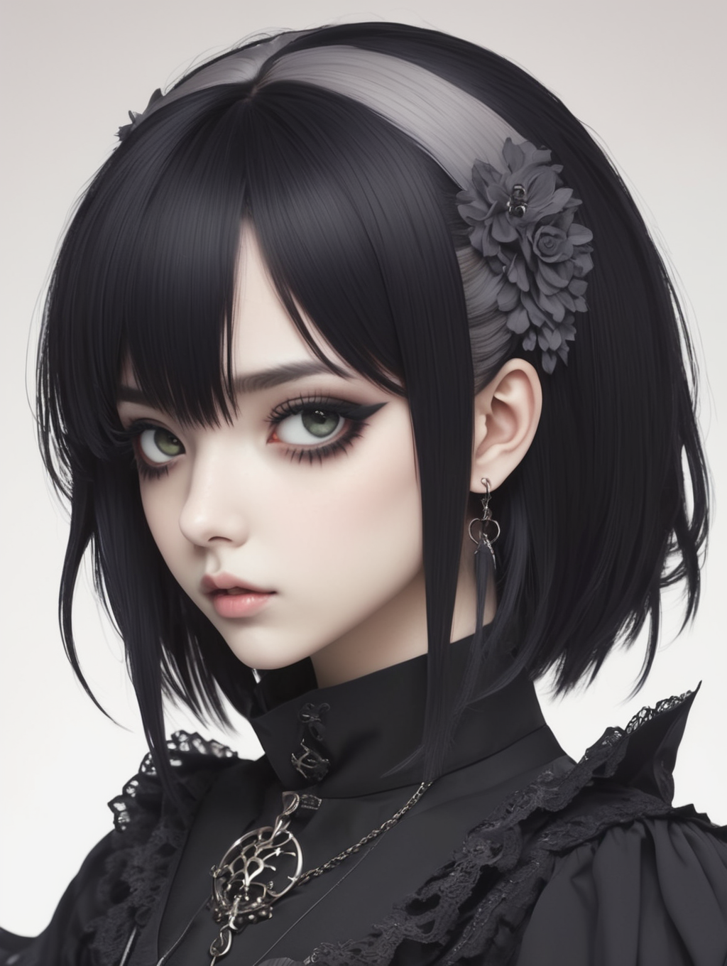Premium Free ai Images | goth anime girl