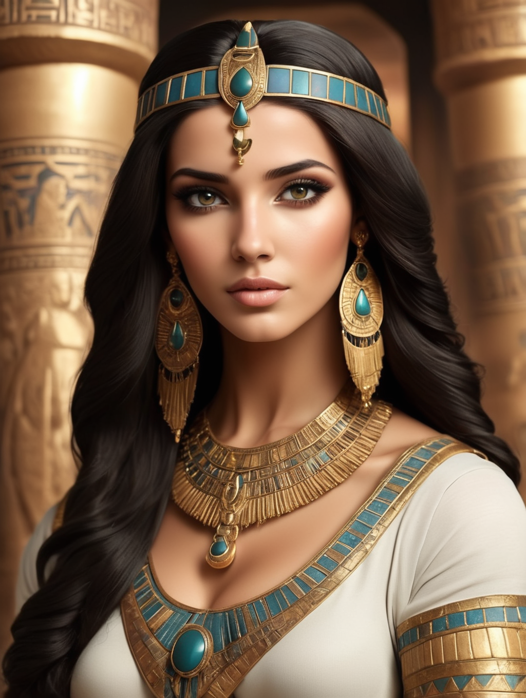 Premium Free ai Images | beautiful ancient egypt princess dark hair