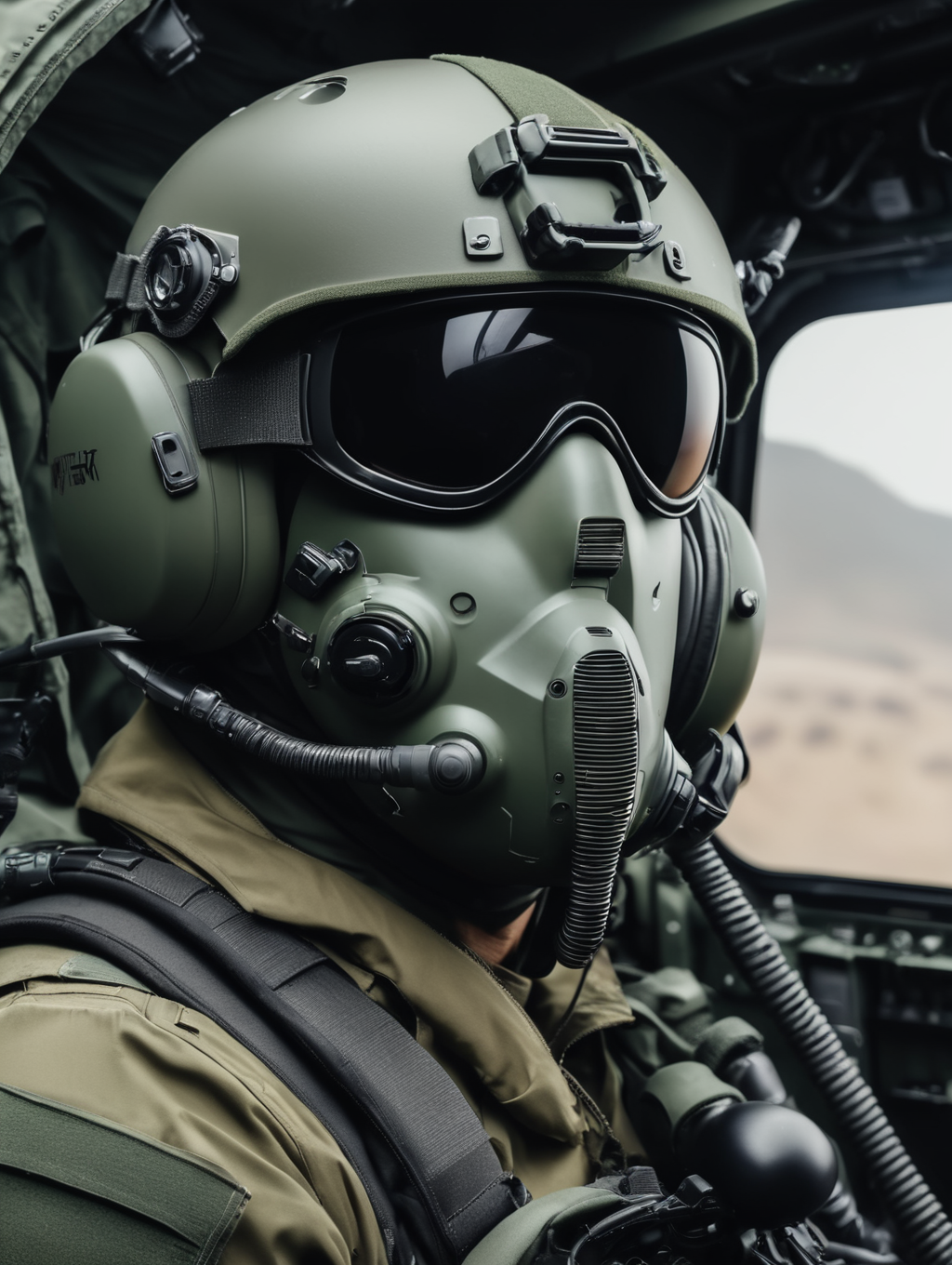 Premium Free ai Images | create military man sitting in helicopter with ...