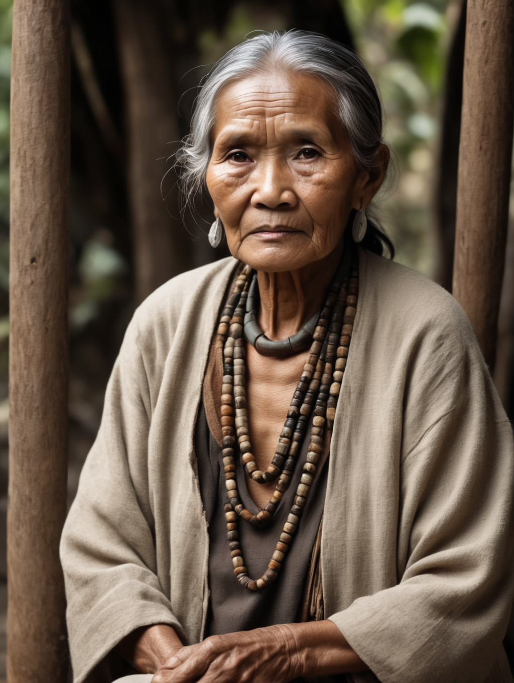 Premium Free ai Images | old filipino lady who looks like native healer ...
