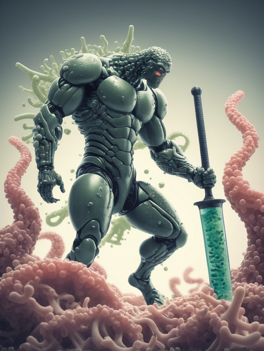 Premium Free ai Images | bacteria taking over the world with bacteria ...