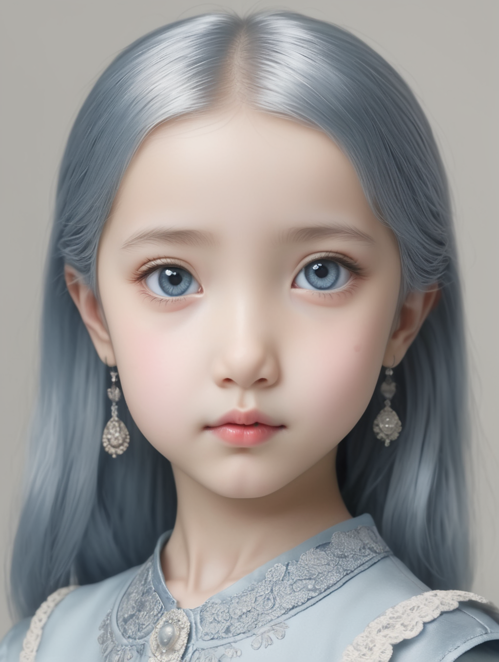 Premium Free ai Images | unique real ai silver and blue girl