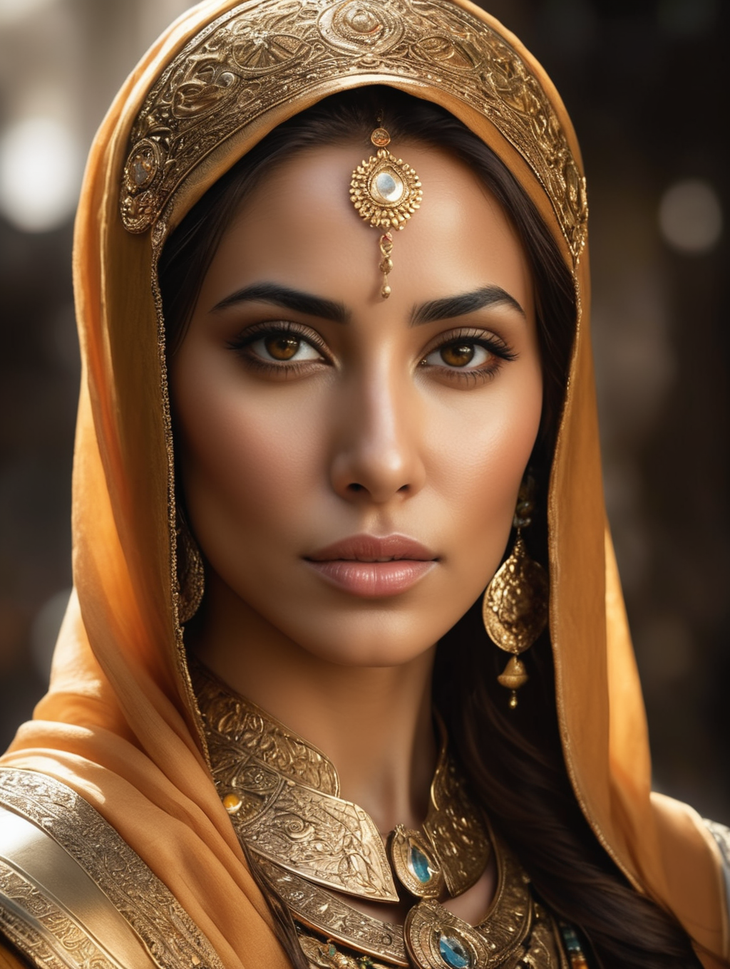 Premium Free ai Images | photorealistic woman golden mage of stunningly ...