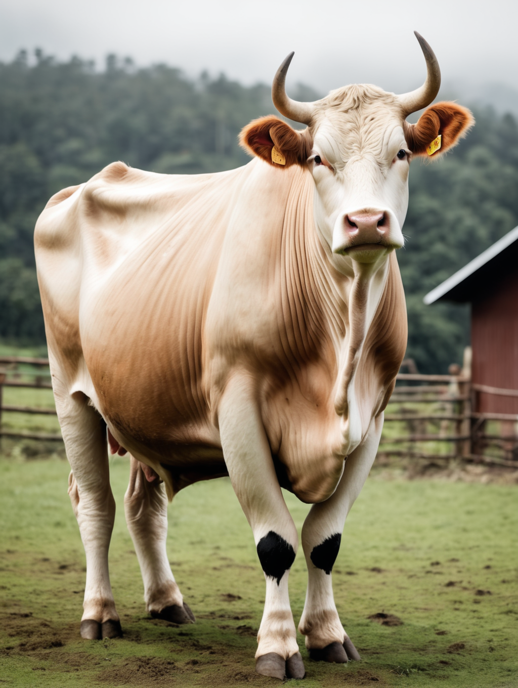Premium Free ai Images | th cow so big and body is perfect at farm