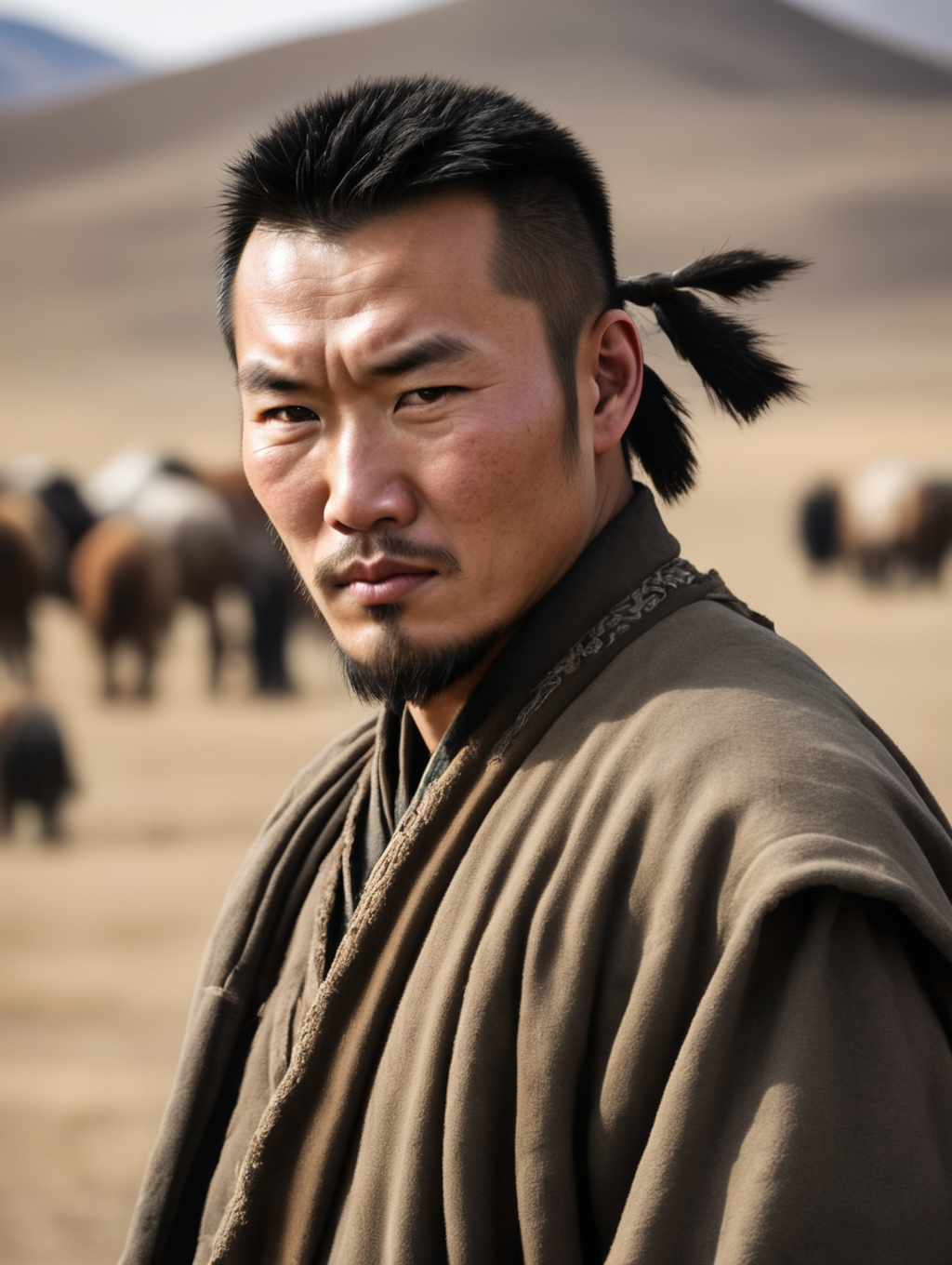 Premium Free ai Images | mongolian guy who aged year old