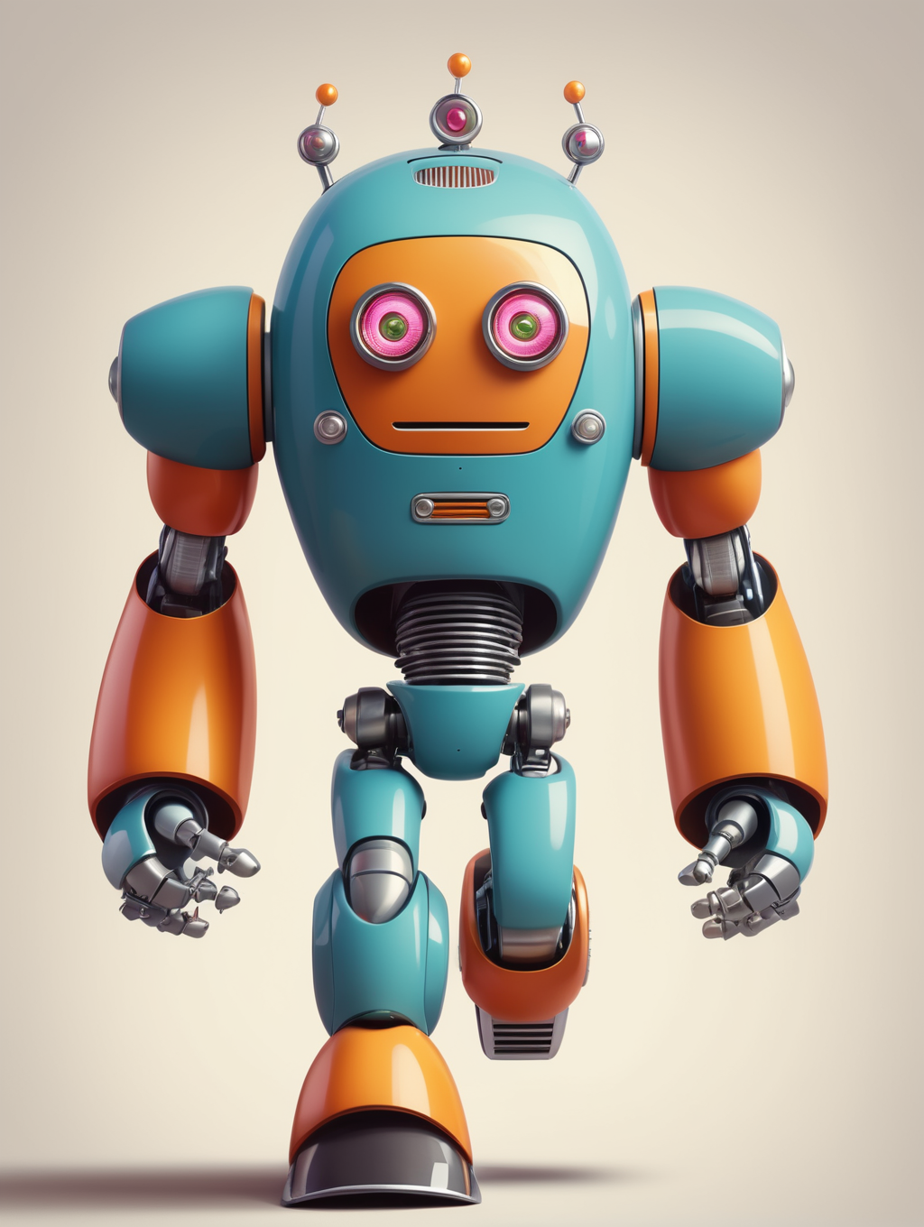 Premium Free ai Images | cartoon style robot vibrant colors devinart ...