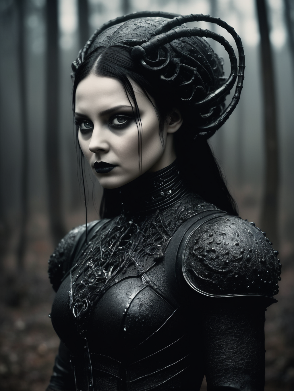 Premium Free ai Images | hyper realistic wednesday adams wet plate ...