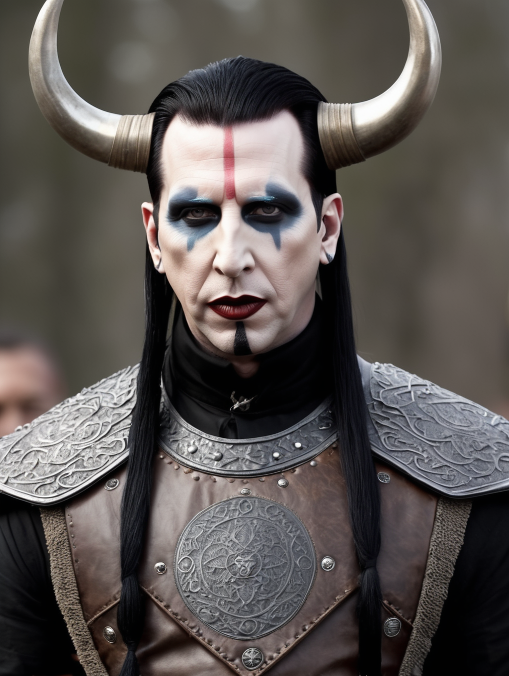 Premium Free ai Images | marilyn manson wearing viking costume