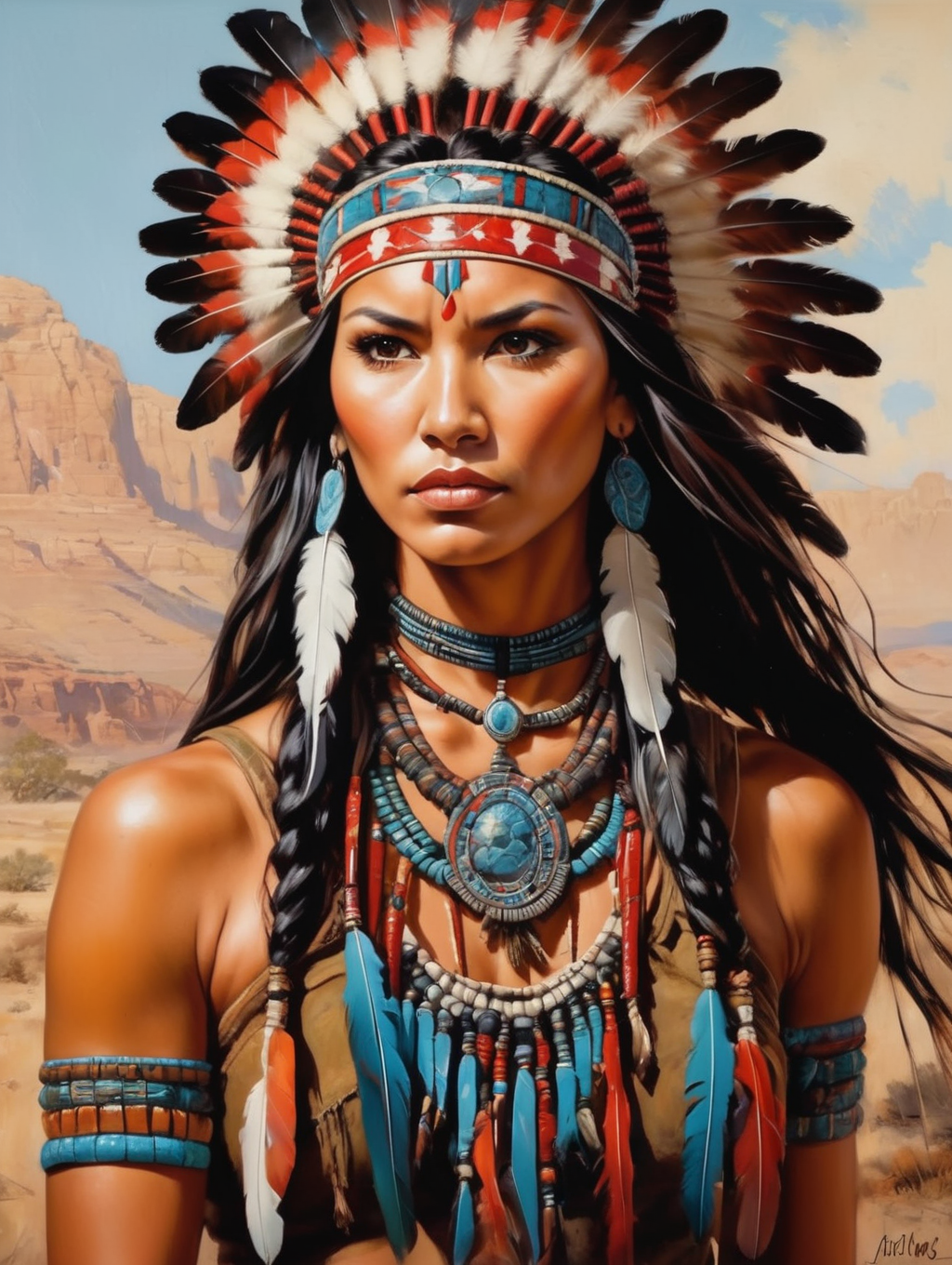 Premium Free ai Images | boldly courageous native america woman with ...