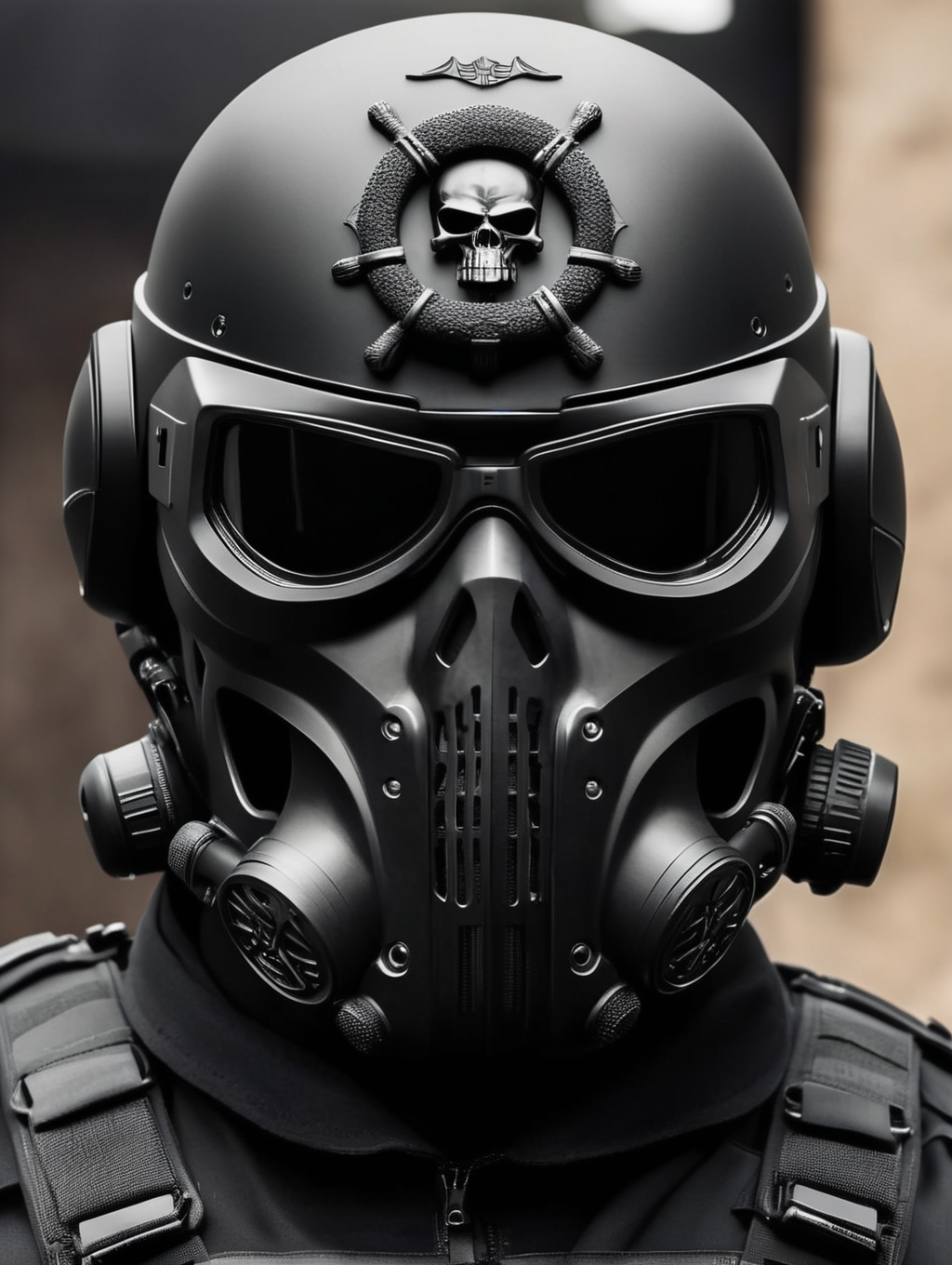 Premium Free ai Images | military operative wearing skull mask and ...