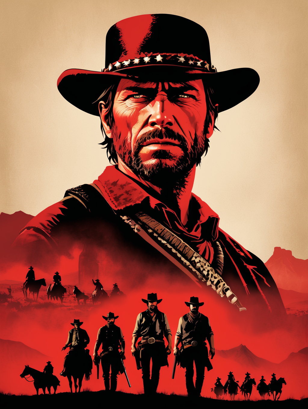 Premium Free ai Images | red dead redemption western movie poster