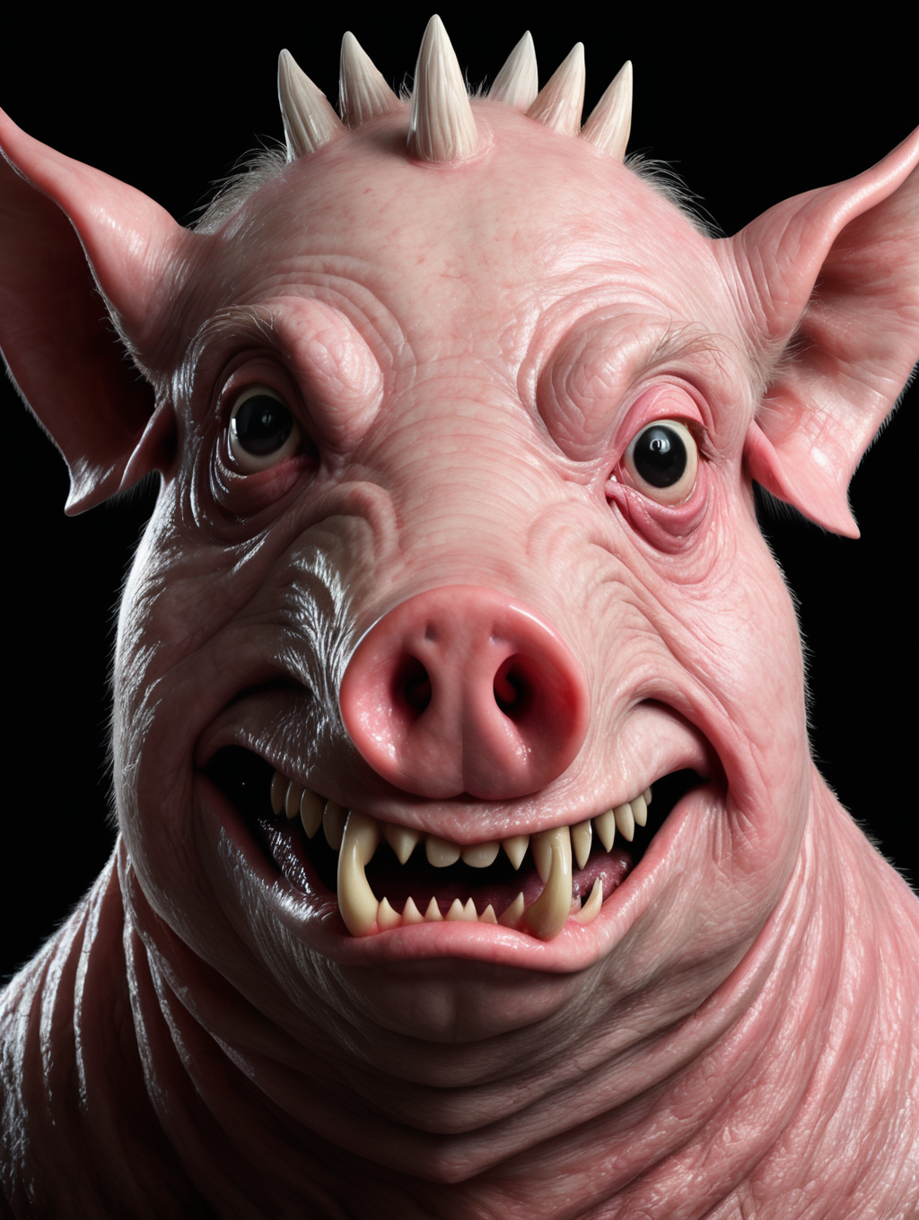 Premium Free ai Images | the strangest scariest pig faced monster ...