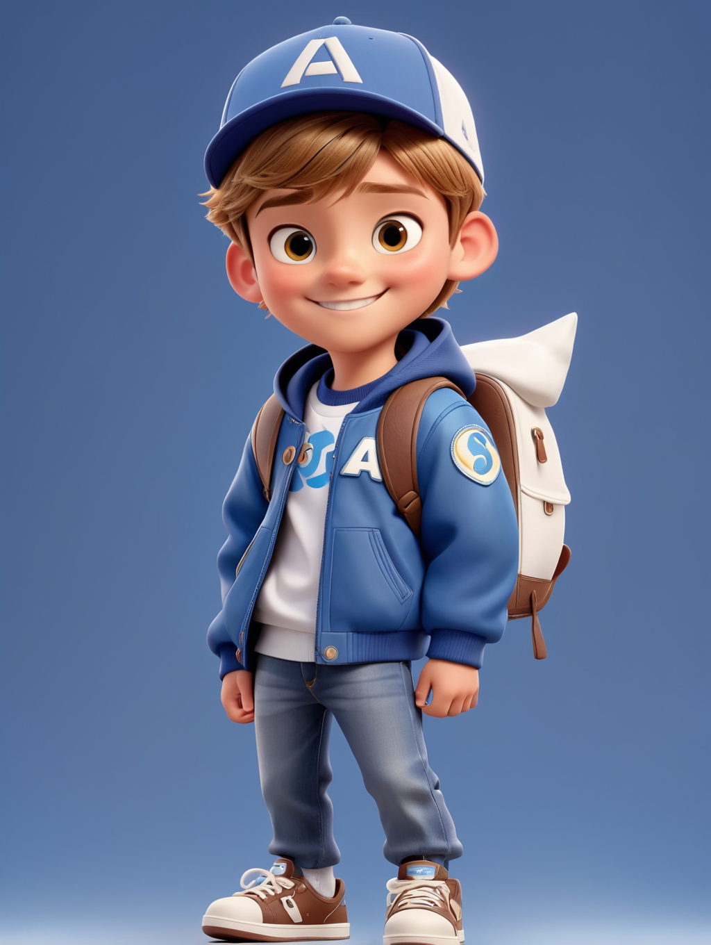 Premium Free ai Images | cartoon disney pixar style max moore boy with ...